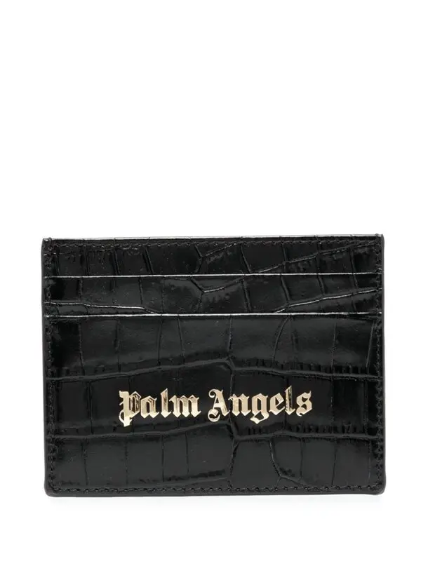 Palm Angels Crocodile-effect Leather Cardholder - Black