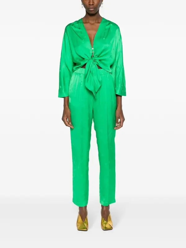 FORTE_FORTE Straight-leg Jacquard Trousers