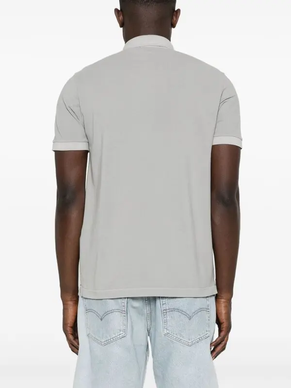 Stone Island Compass-appliqué Polo Shirt - Grey