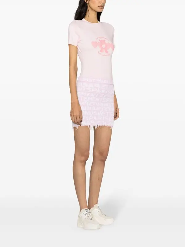 Vetements Monogram-jacquard Merino Miniskirt