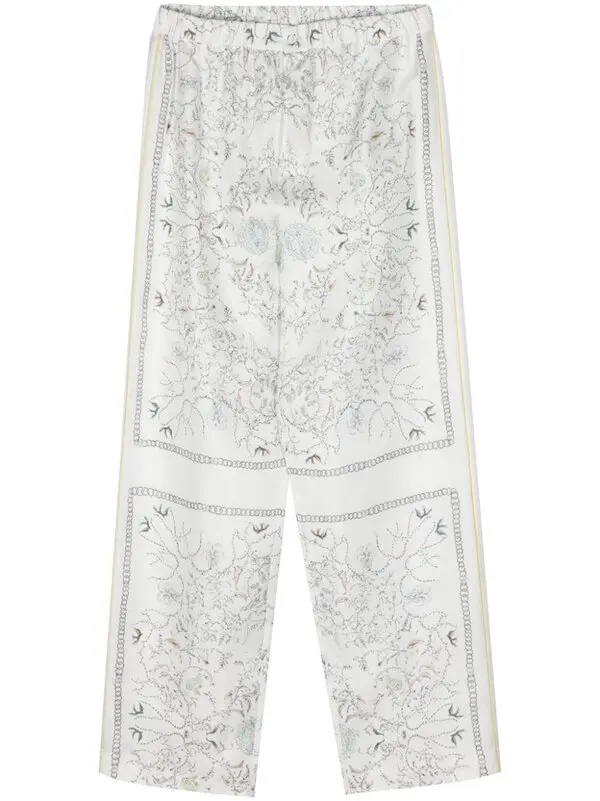 Fabiana Filippi Fabula Print Palazzo Trousers - White