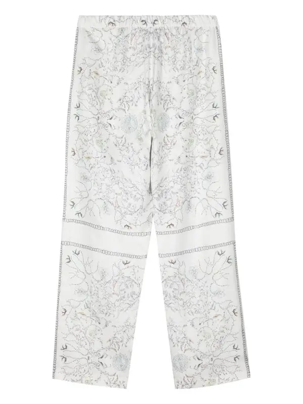 Fabiana Filippi Fabula Print Palazzo Trousers - White