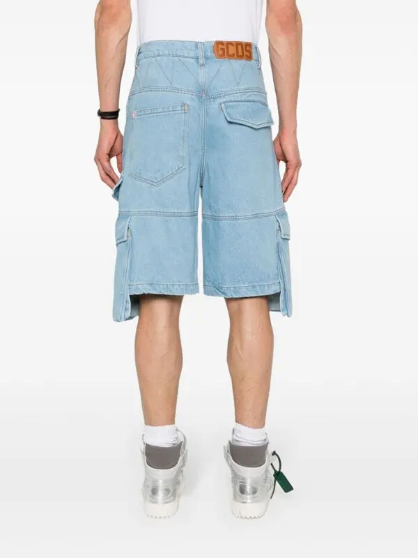 Gcds Logo-plaque Denim Shorts