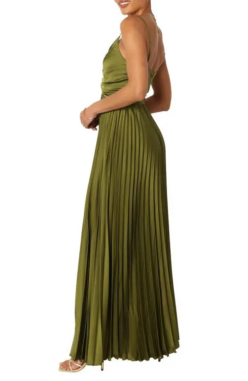 open lace back dress Persephone Stretch Satin One-Shoulder Bridesmaid Dress main image 0