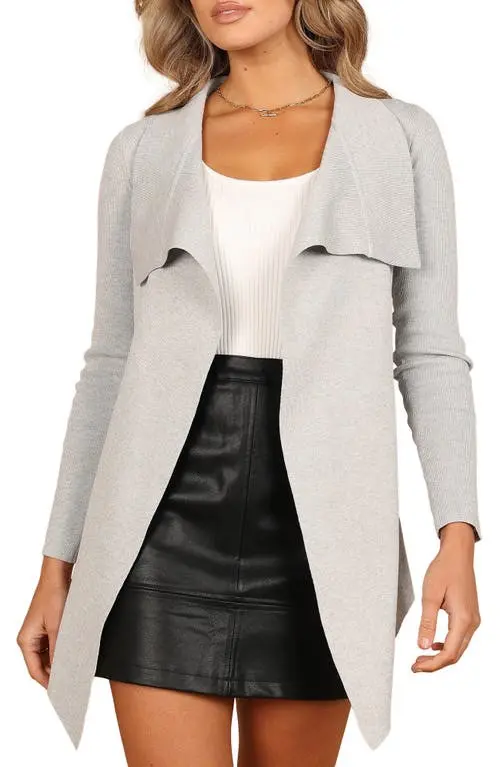 PETAL & PUP Zimmer Tie Waist Cardigan - Grey