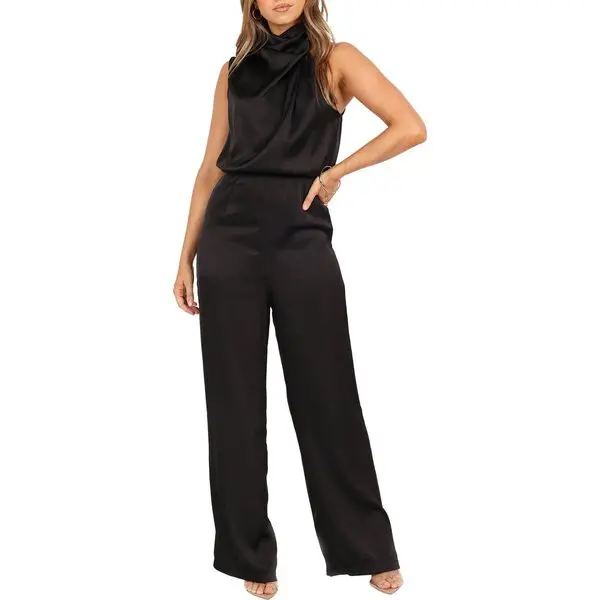 PETAL & PUP Savannah One-shoulder Jumpsuit - Black