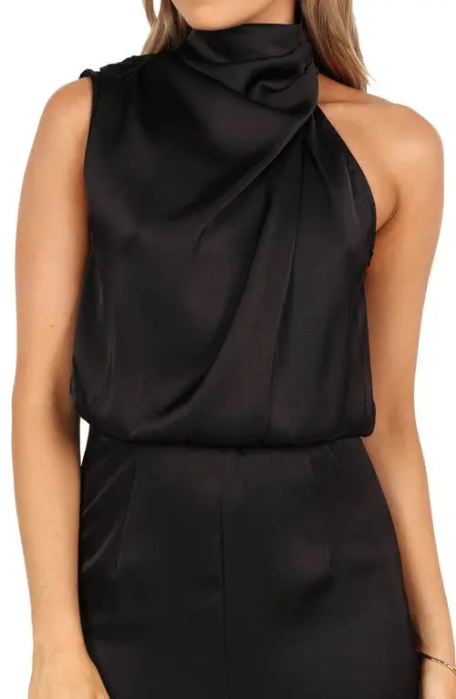 PETAL & PUP Savannah One-shoulder Jumpsuit - Black