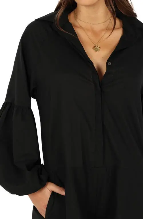 PETAL & PUP Elsa Long Sleeve Romper - Black