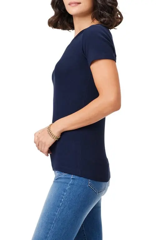 NIC+ZOE Perfect Crewneck Rib Top - Dark Indigo