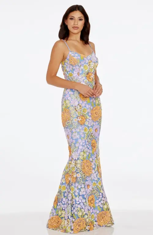 dress the population floral sequin dress Dress the Population Nicole Sequin Sweetheart Neckline Floral Belted Sheath  Midi Dress