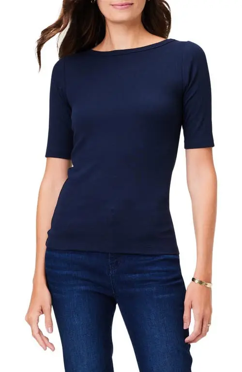 NIC+ZOE Boat Neck Rib Top