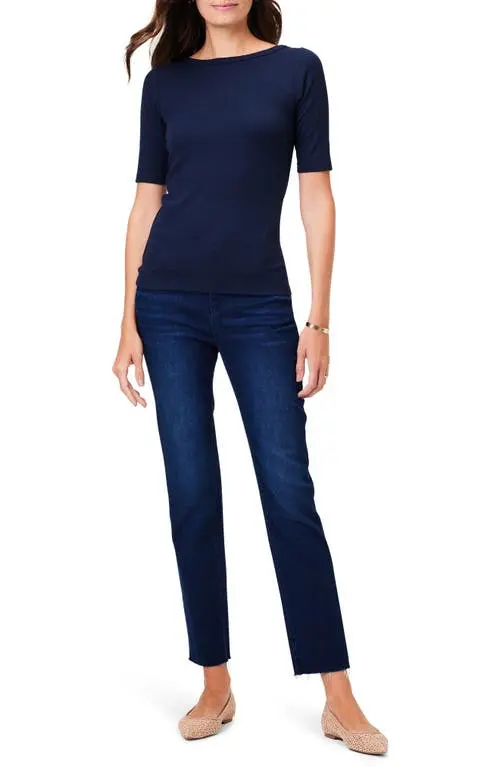 NIC+ZOE Boat Neck Rib Top