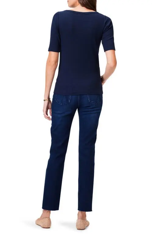 NIC+ZOE Boat Neck Rib Top