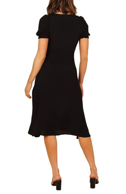 PETAL & PUP Franklin Puff Sleeve Dress - Ebony