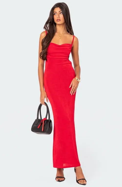 EDIKTED Clea Open Back Maxi Dress