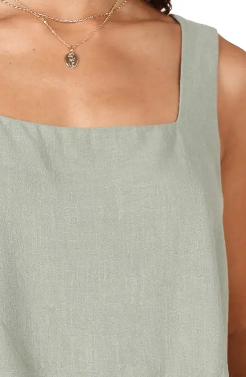PETAL & PUP Eleanor Linen Crop Tank - Green