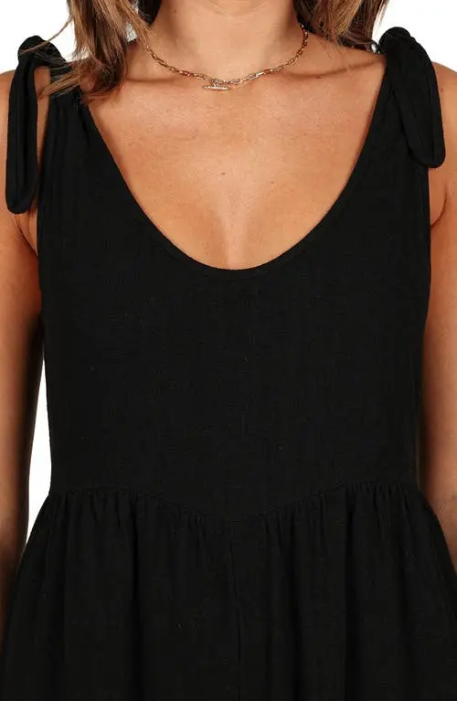 PETAL & PUP Ayla Tie Shoulder Linen Jumpsuit
