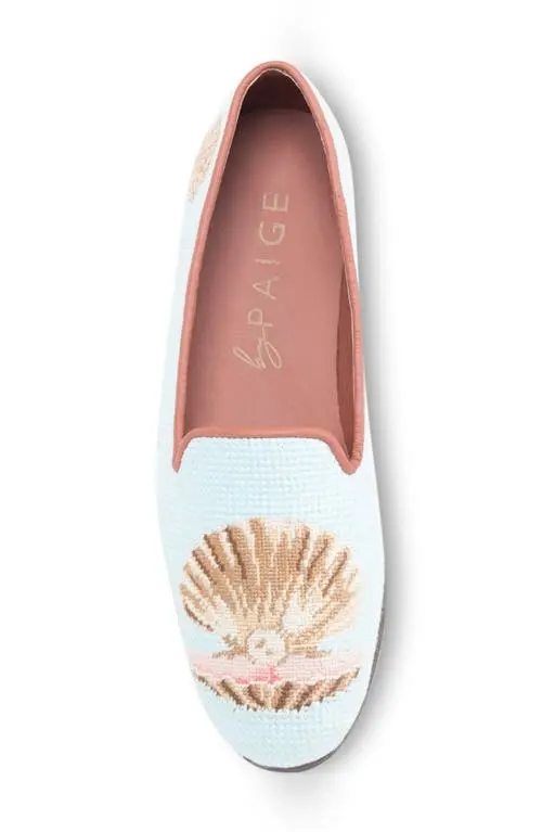 BYPAIGE Needlepoint Clam Flat - Light Blue