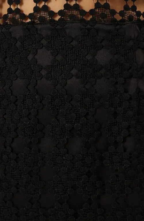 PETAL & PUP Lauren Lace Overlay Dress - Black