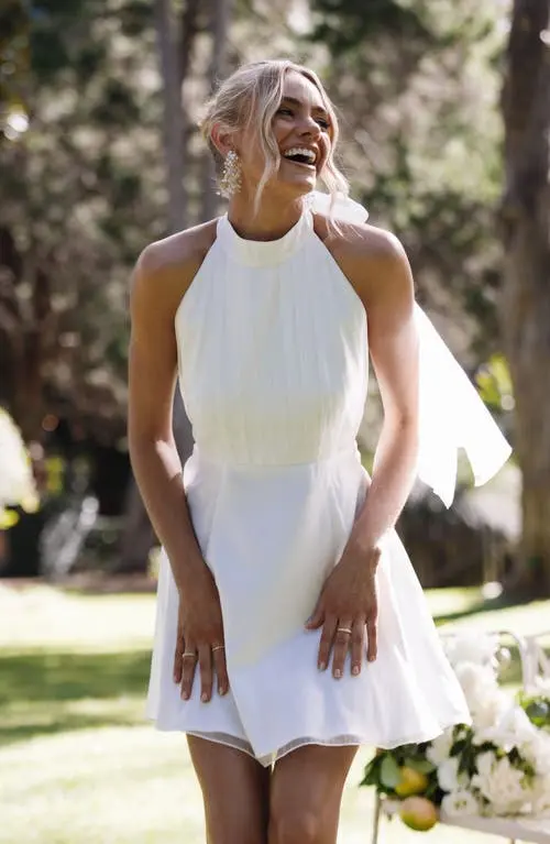 PETAL & PUP Anya Tulle Halter Minidress
