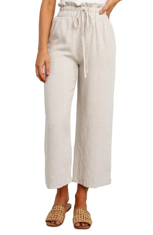 PETAL & PUP Hawthorne Linen Blend Crop Pants - Beige