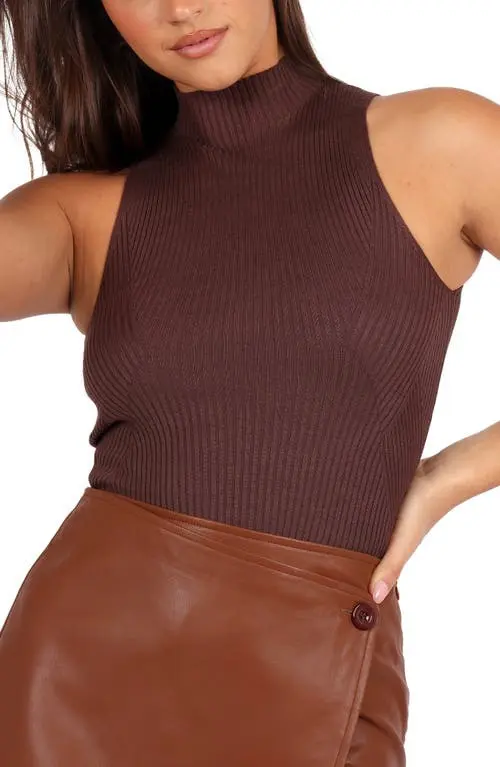 PETAL & PUP Runie Sleeveless Ribbed Top - Brown