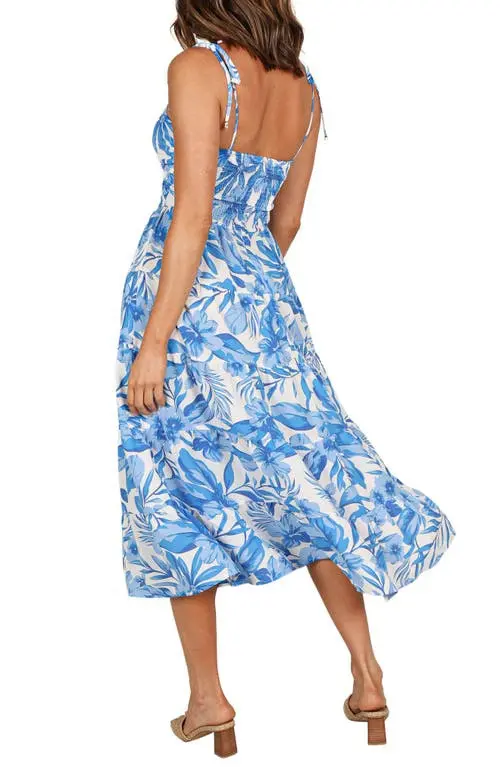 PETAL & PUP Rose Floral Tiered Midi Dress
