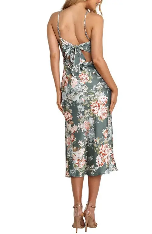 PETAL & PUP Marea Floral Satin Midi Dress