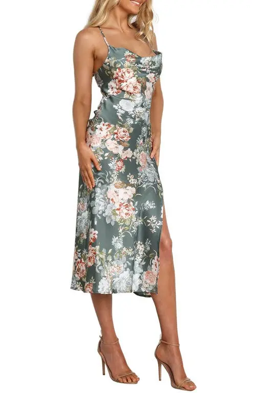 PETAL & PUP Marea Floral Satin Midi Dress