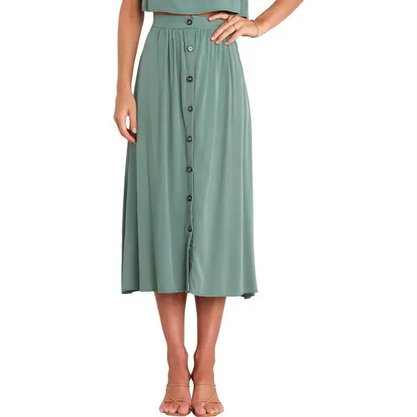 PETAL & PUP Ava Midi Skirt - Green