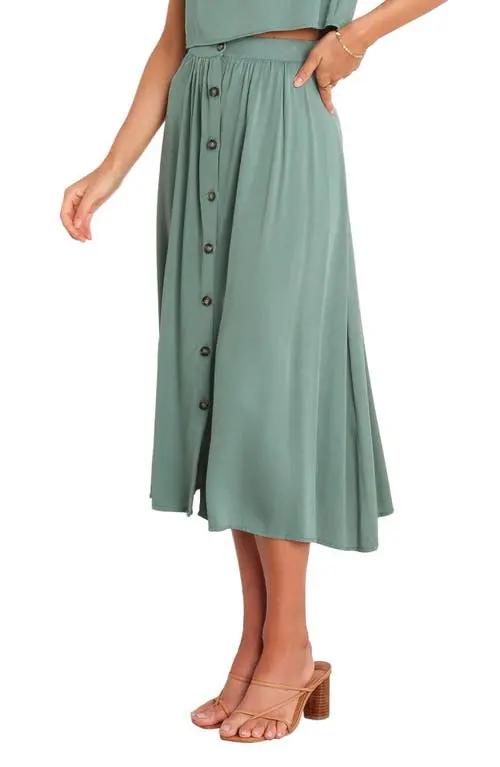 PETAL & PUP Ava Midi Skirt - Green