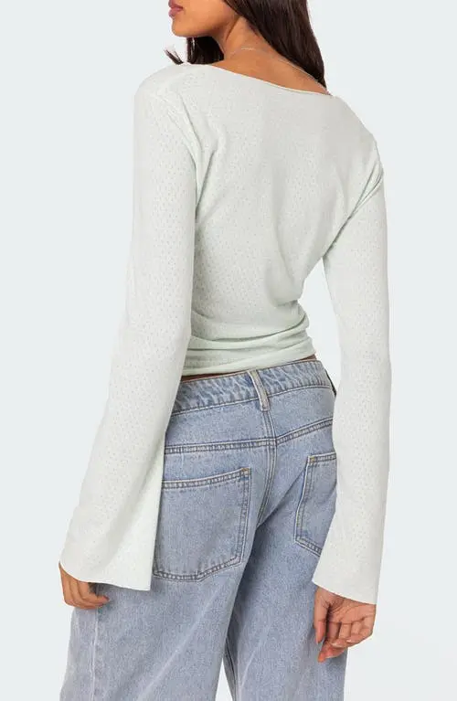 EDIKTED Maddison Long Sleeve Crop T-shirt