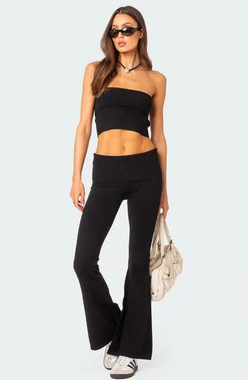 EDIKTED Desiree Foldover Flare Pants