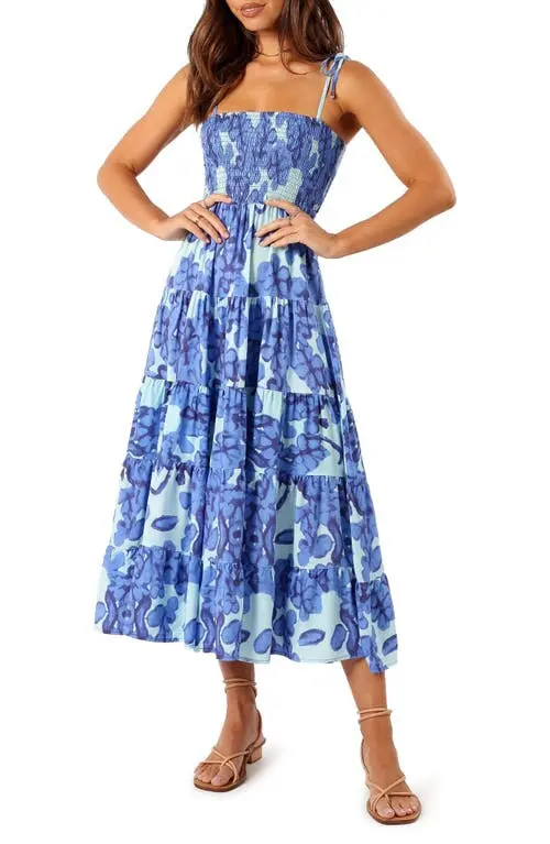 PETAL & PUP Amarie Floral Midi Dress - Blue