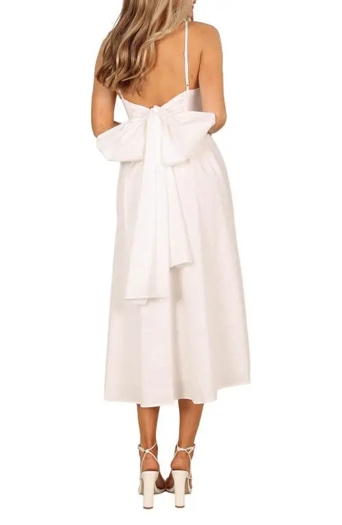 PETAL & PUP Alice Bow Back Midi Dress - White