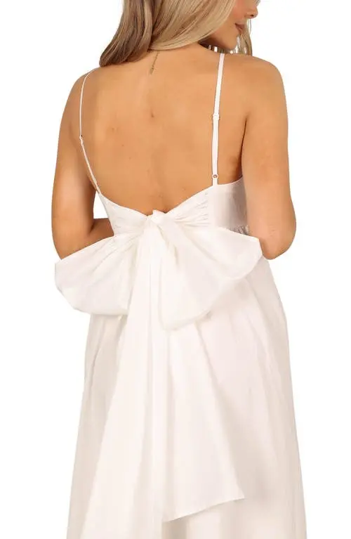PETAL & PUP Alice Bow Back Midi Dress - White