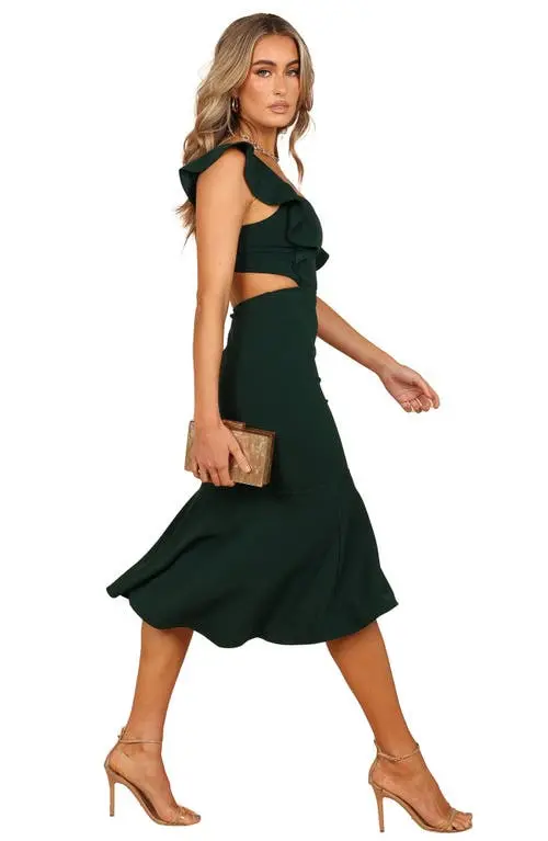 PETAL & PUP Yvonne Ruffle Trim High-low Dress