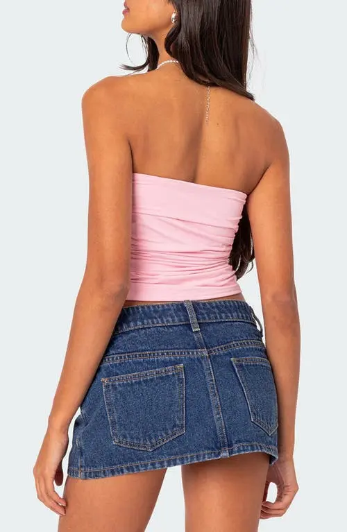 EDIKTED Isabella Ruched Strapless Tube Top