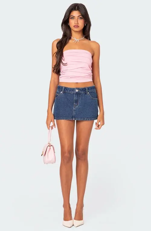 EDIKTED Isabella Ruched Strapless Tube Top