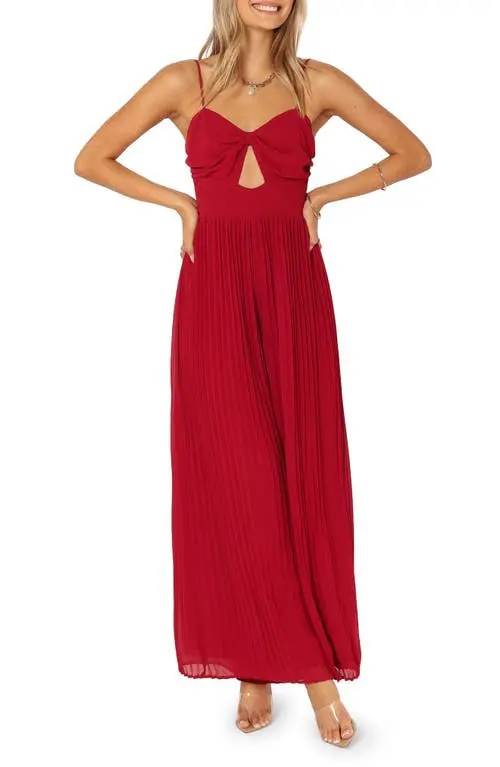 PETAL & PUP Alice Pleated Jumpsuit - Red