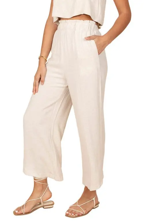 PETAL & PUP Eleanor Wide Leg Linen Pants - Beige