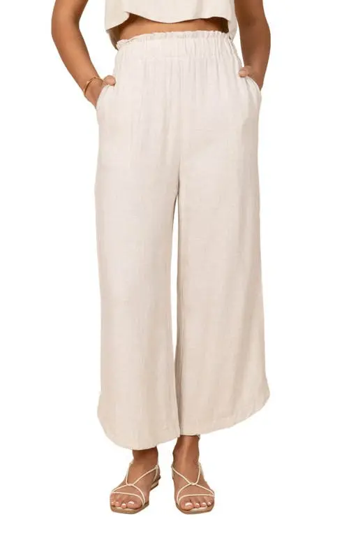 PETAL & PUP Eleanor Wide Leg Linen Pants - Beige