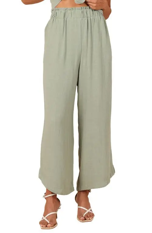 PETAL & PUP Eleanor Wide Leg Linen Pants - Green