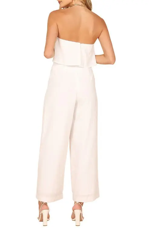 PETAL & PUP Katia Strapless Wide Leg Jumpsuit