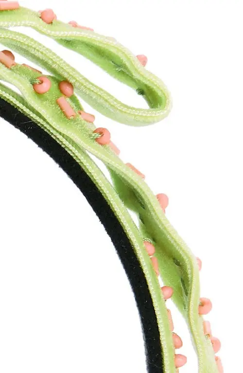 Lele Sadoughi Beaded Velvet Ribbon Headband