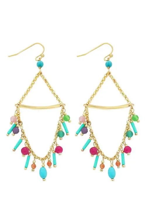 PANACEA Semiprecious Stone Chain Drop Earrings