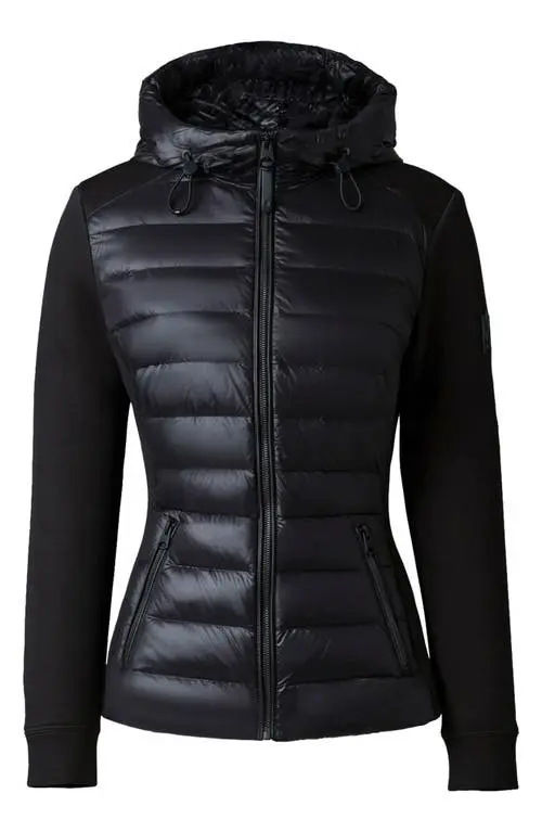 Mackage Della Mixed Media Down Puffer Jacket - Black