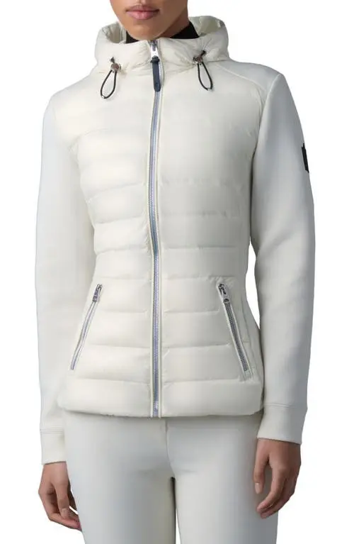 Mackage Della Mixed Media Down Puffer Jacket - Cream