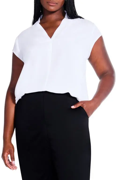 NIC+ZOE Cap Sleeve Top - Paper White
