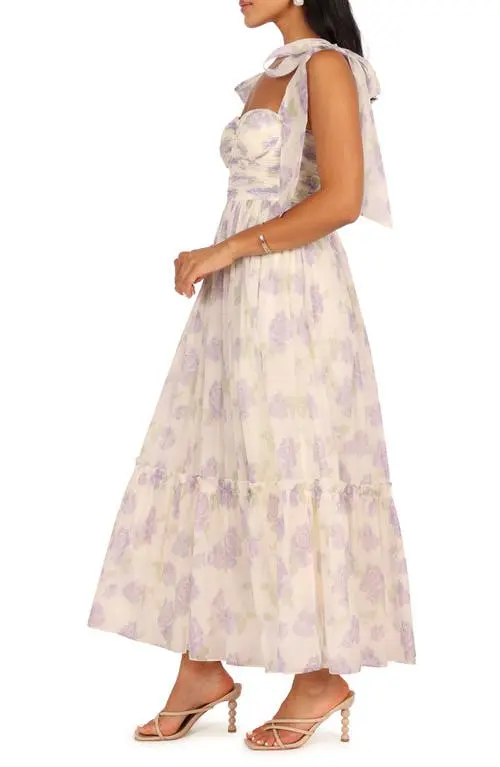PETAL & PUP Floret Bow Strap Midi Sundress - Lavender